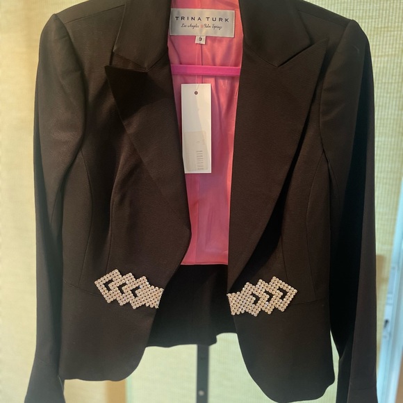 Trina Turk | Jackets & Coats | Trina Turk Jacket With Crystal ...